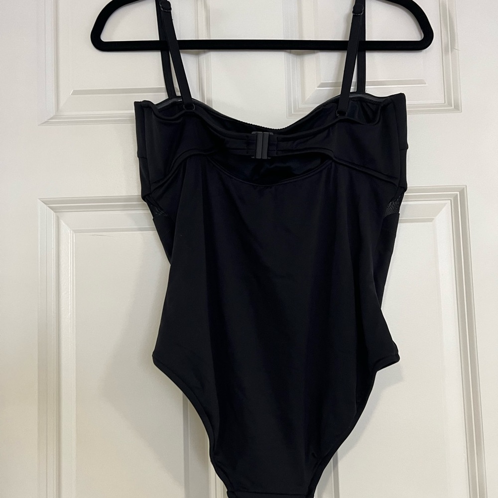 Seafolly One Piece Scalloped Mesh Swimsuit - Black - Gem